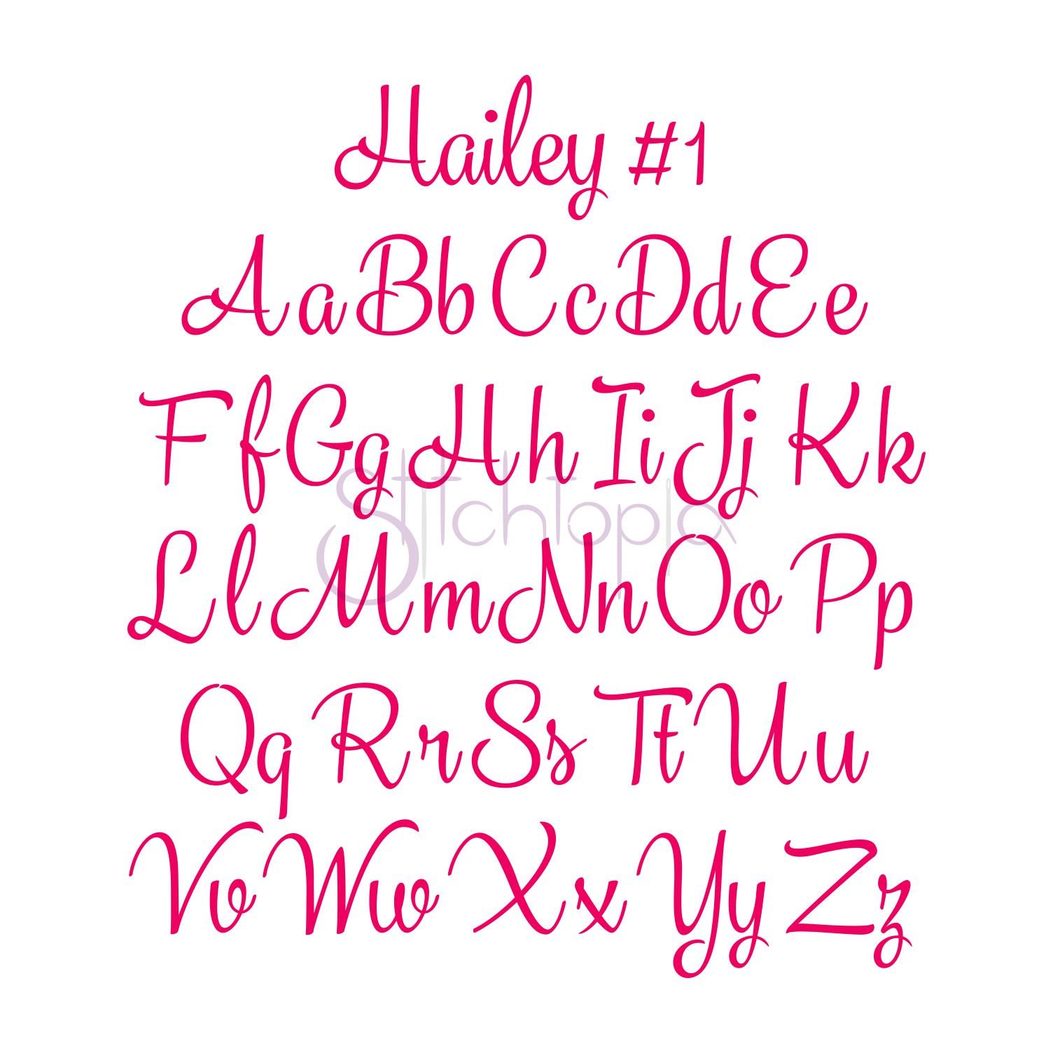 Hailey Embroidery Font 1 .5 1 1.5 2 2.5 - Etsy