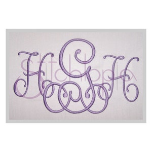 Phoebe Monogram Set - 5", 6", 7" - Digital Machine Embroidery Font ...