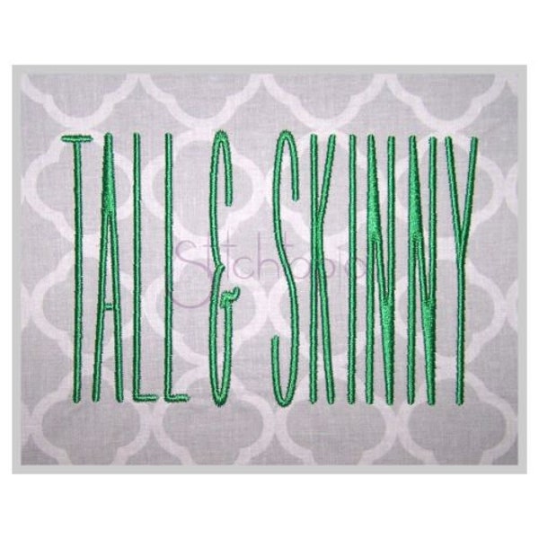 Tall and Skinny Font Embroidery - Etsy