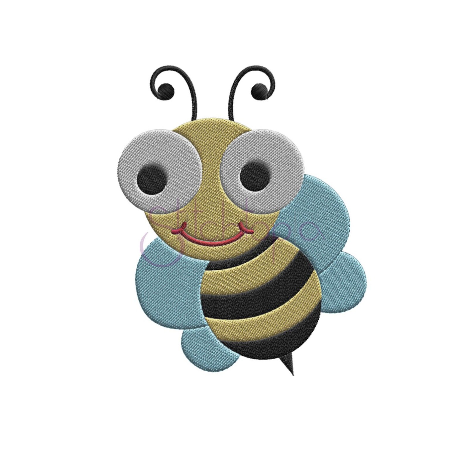 Cute Bugs Bee #1 Embroidery Design - 8 Sizes Each 10 Formats PES DST ...