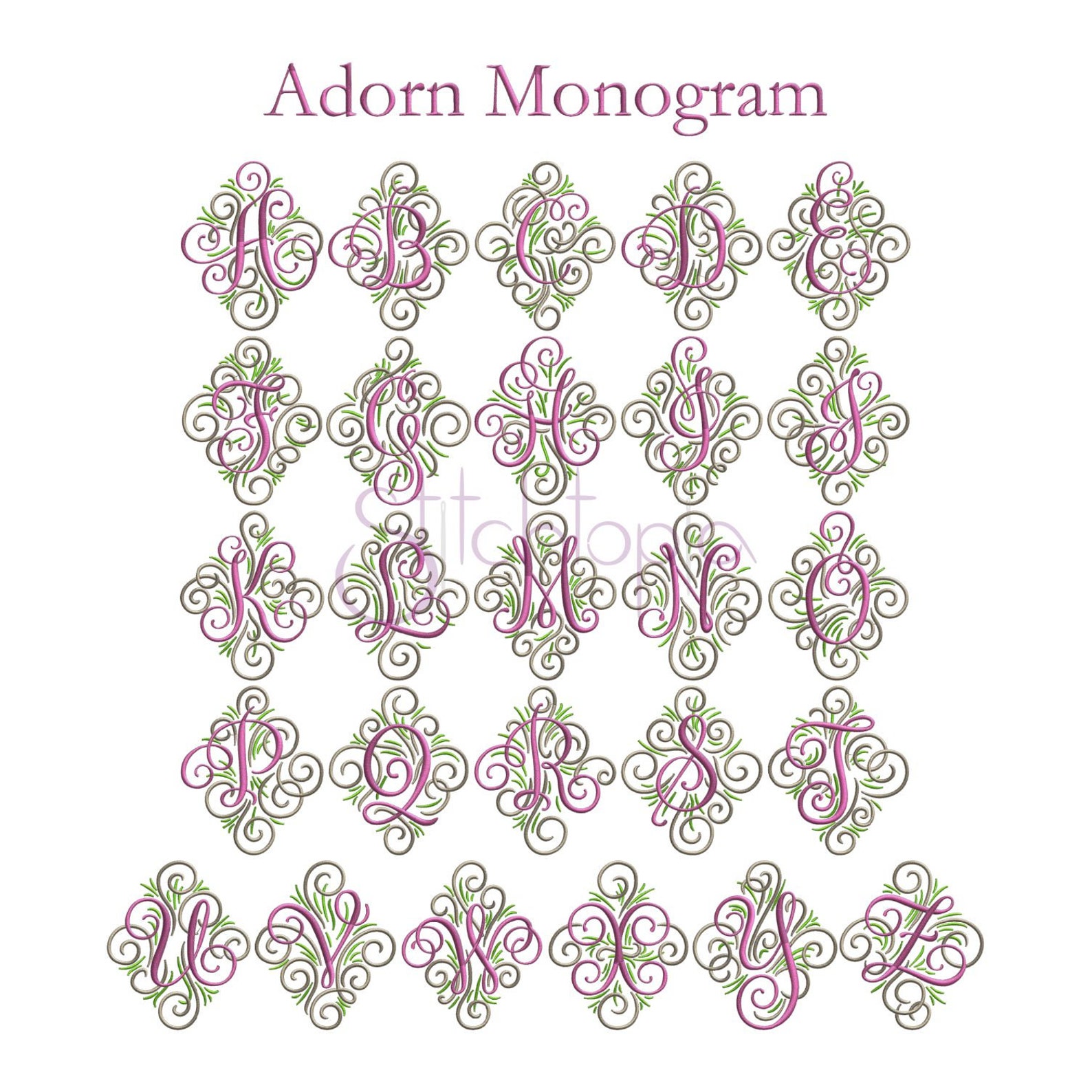 EMBROIDERY Monogram Font Bundle 10 Machine Embroidery - Etsy