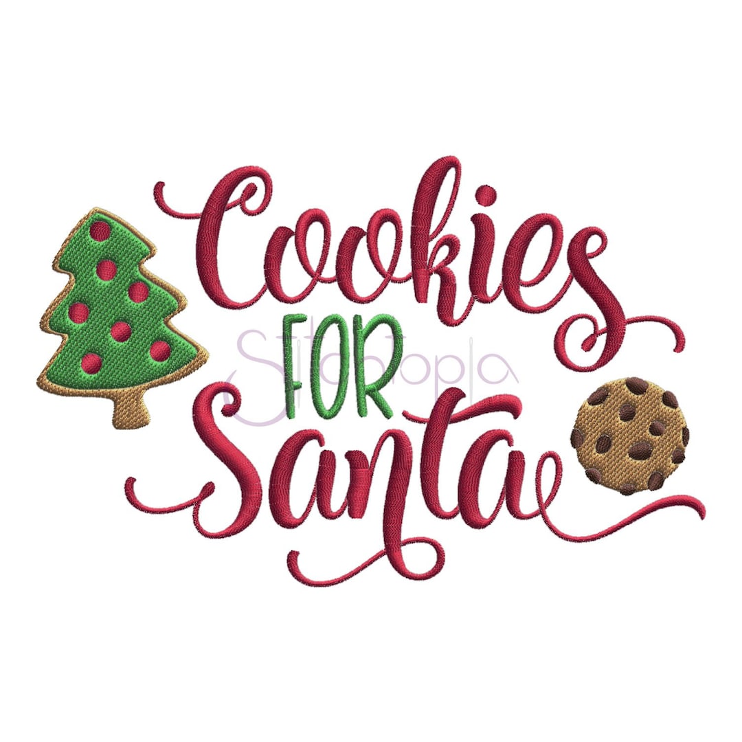 Cookies for Santa Embroidery Design - 6 Sizes 10 Formats Dst Exp Hus ...
