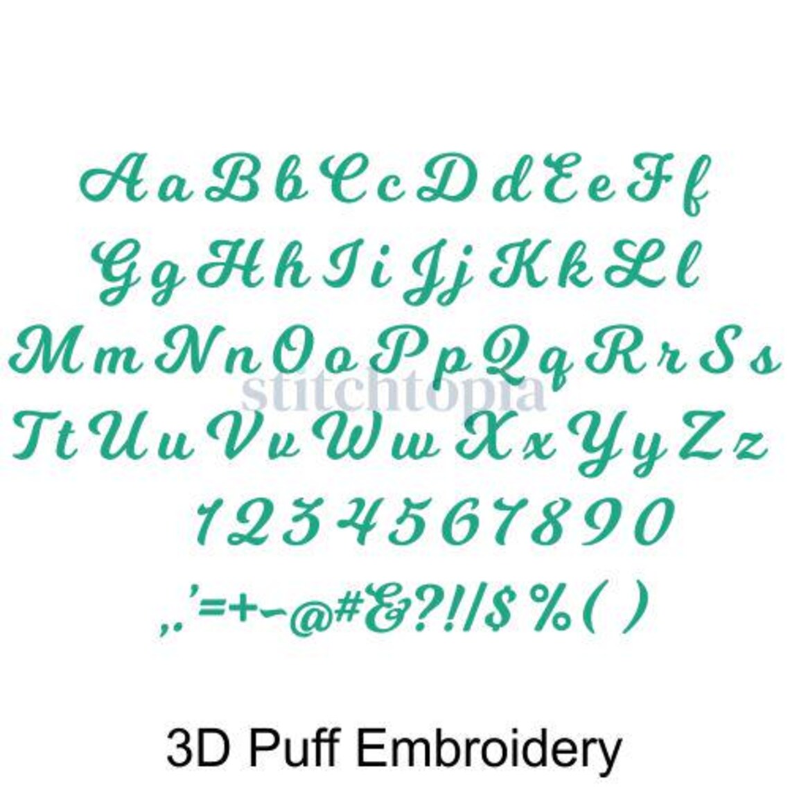 3D PUFF Script Embroidery Font Bundle #1 - 10 Embroidery Fonts ...