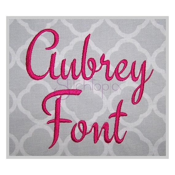 Aubrey Embroidery Font 2.5 3 3.5 4 | Etsy