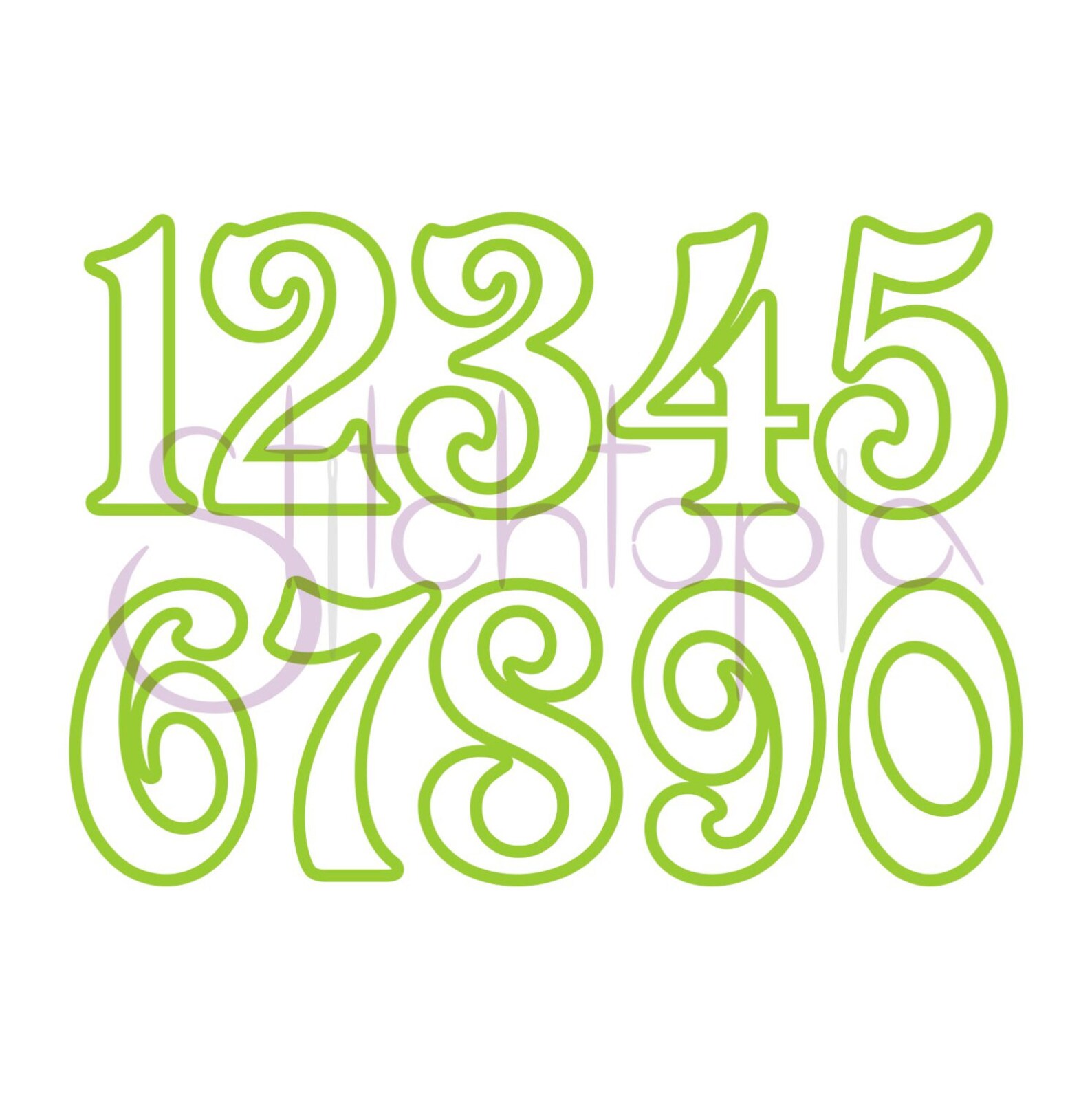 Blake Embroidery Applique Numbers Set - 2" 3" 4" 5" 6" 7" - Machine ...