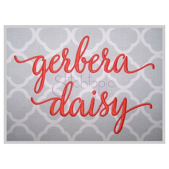 Gerbera Daisy 2 Embroidery Font 5 Sizes Formats: Bx Dst Exp - Etsy