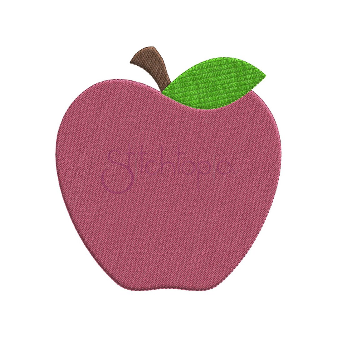 Apple Embroidery Design - 8 Sizes - Digital Machine Embroidery Design ...