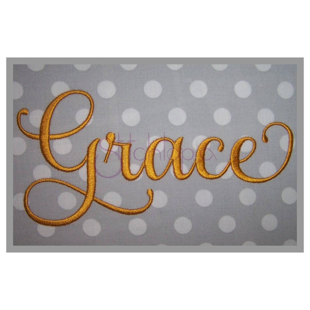 Grace Embroidery Font 3 5 6 7 11 Formats Machine Embroidery Fonts ...