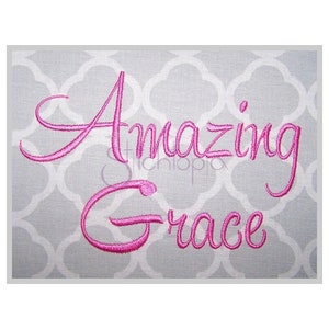Amazing Grace Embroidery Font .75" 1" 1.25" 1.5" 2" Formats Bx Dst Exp ...