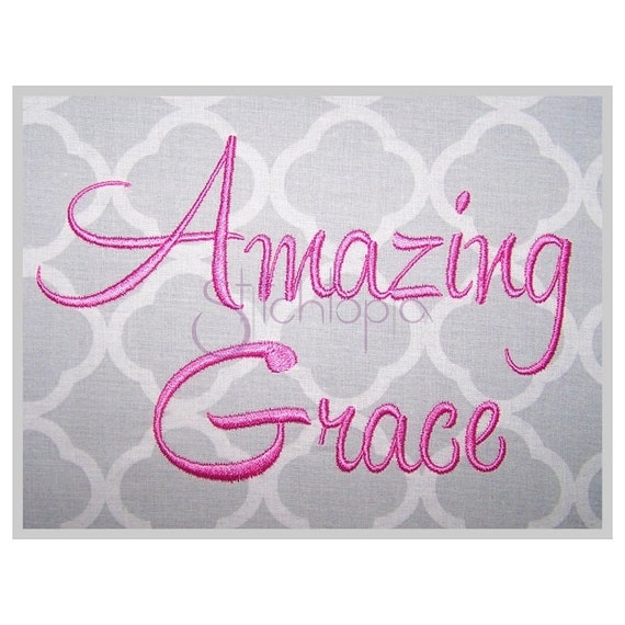 Amazing Grace Embroidery Font 2.5 3 3.5 - Etsy