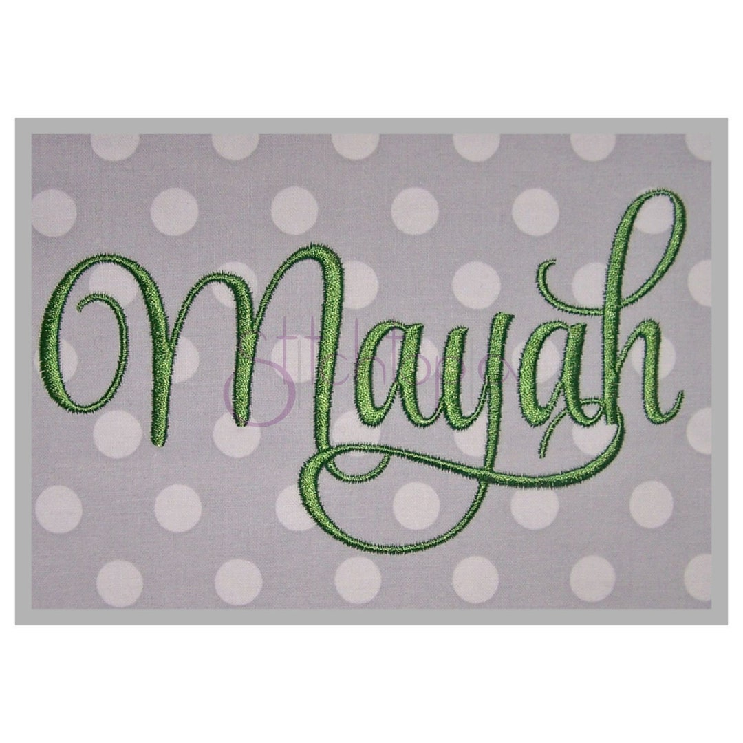 Mayah Embroidery Font #3 - .5" 1" 1.5" 2" 2.5" 3" Machine Embroidery ...