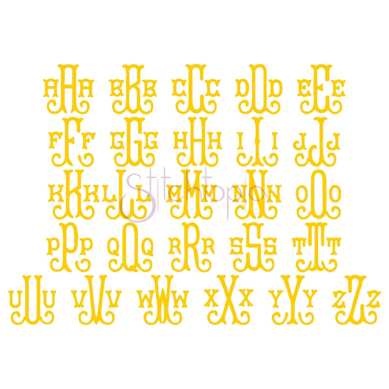 Baroque Embroidery Monogram Font LG 3.5 4 - Etsy