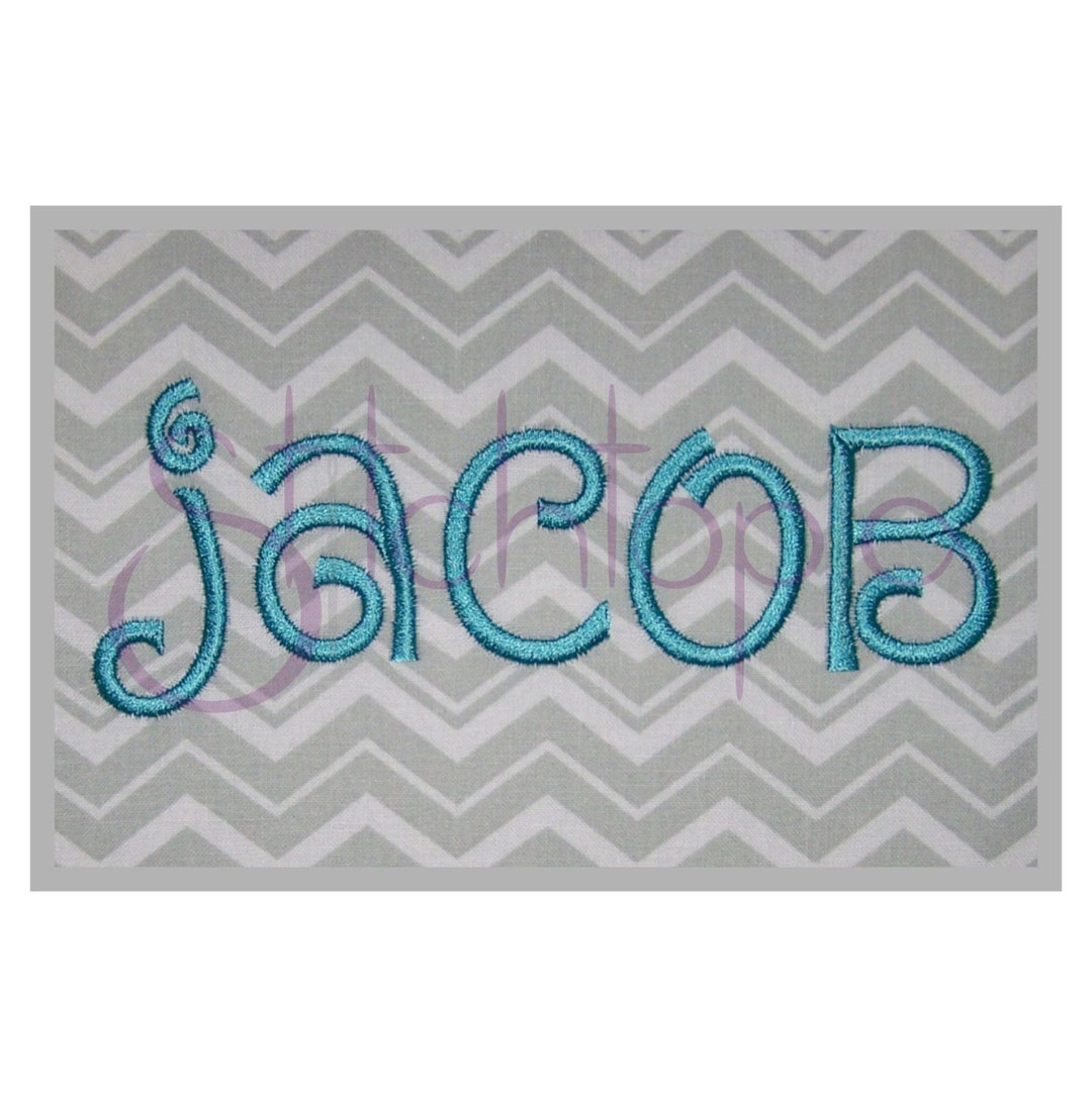 Jacob Embroidery Font Set - .5", 1", 2", 3" - 11 Formats DST PES BX ...