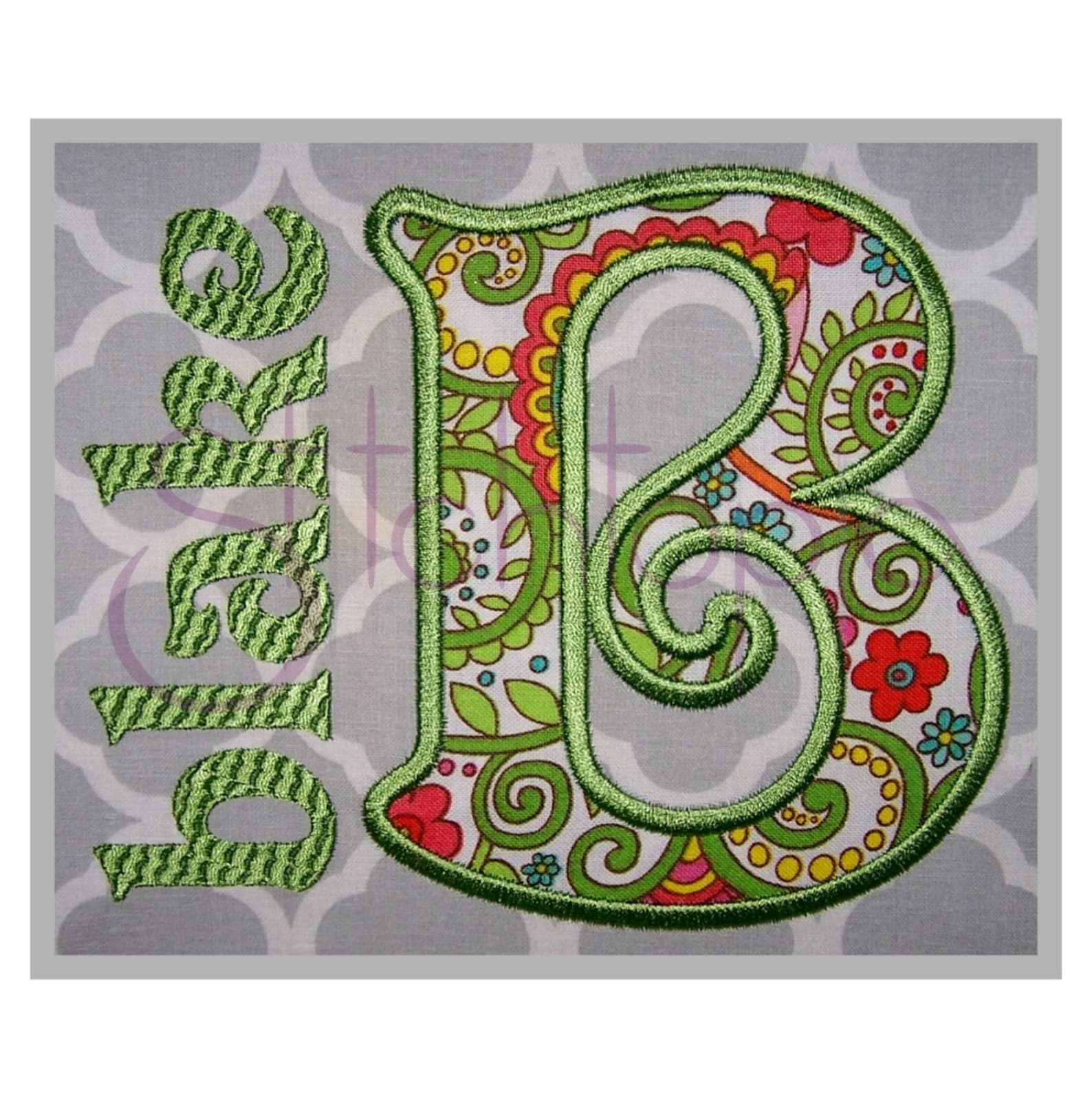 Blake Applique Monogram Set Uppercase Letters 2 3 4 Machine Embroidery ...