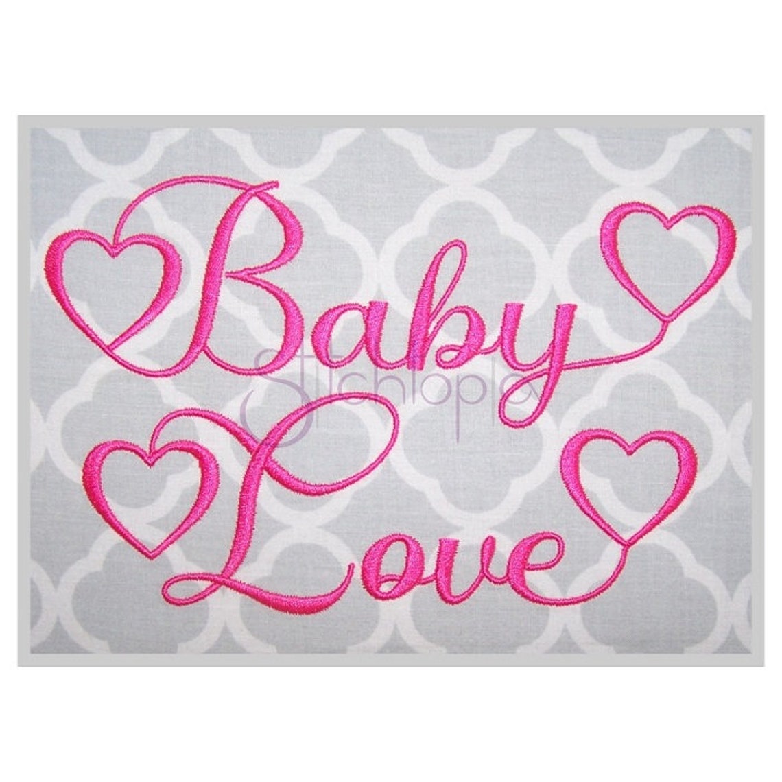 Baby Love Embroidery Font 1" 1.25" 1.5" 2" 2.5" Formats: Bx Dst Exp Hus ...