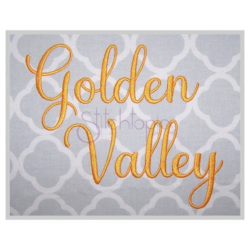 Golden Valley Embroidery Font .75 1 1.25 - Etsy