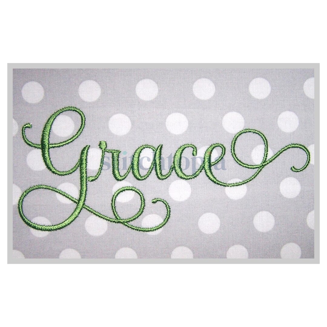 Grace Embroidery Font #4 - 1" 1.5" 2" 2.5" 3" 4" 11 Formats Machine ...