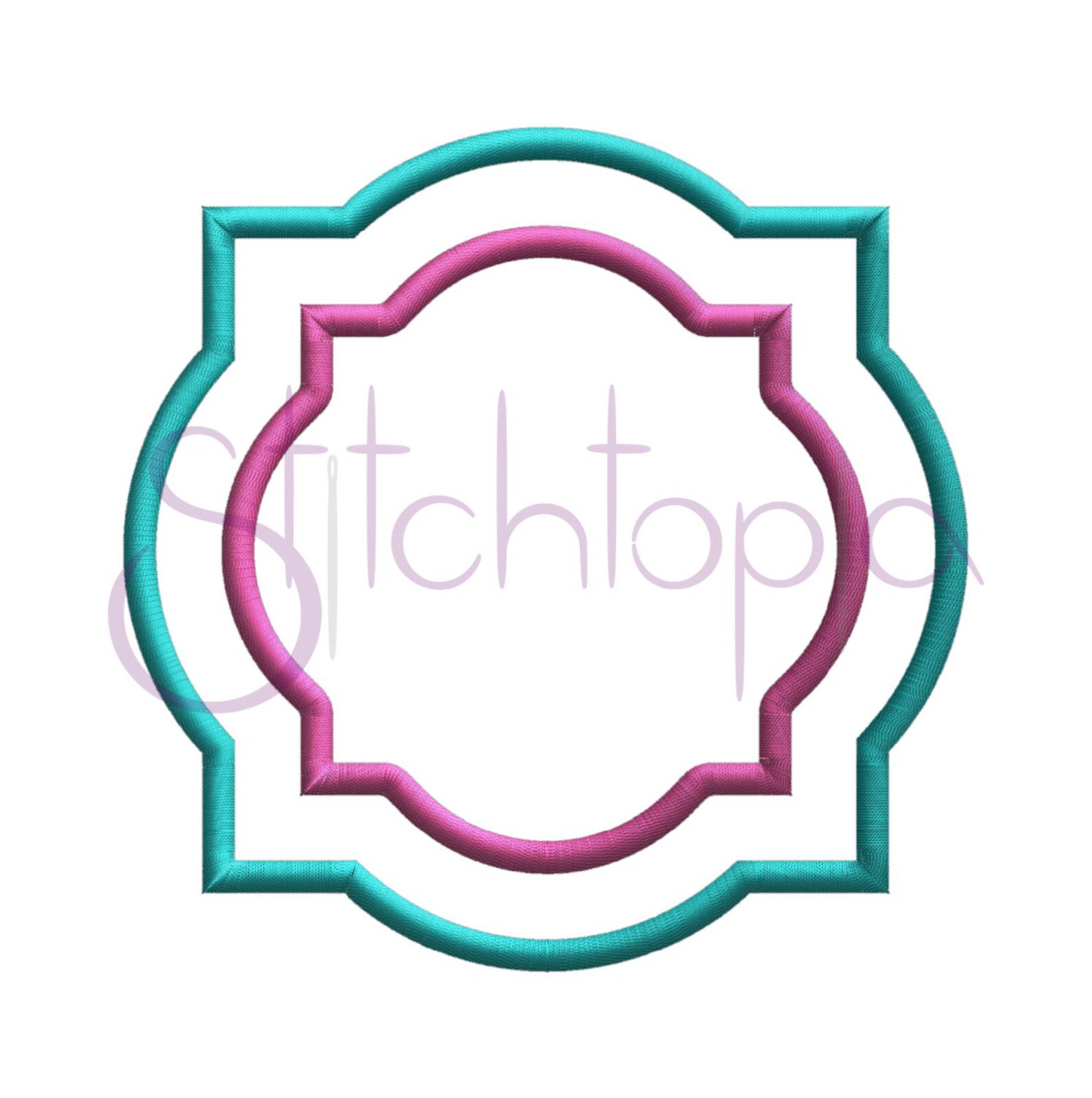 Quatrefoil Applique Frame 2 Fabric 8 Sizes 10 Formats PES | Etsy