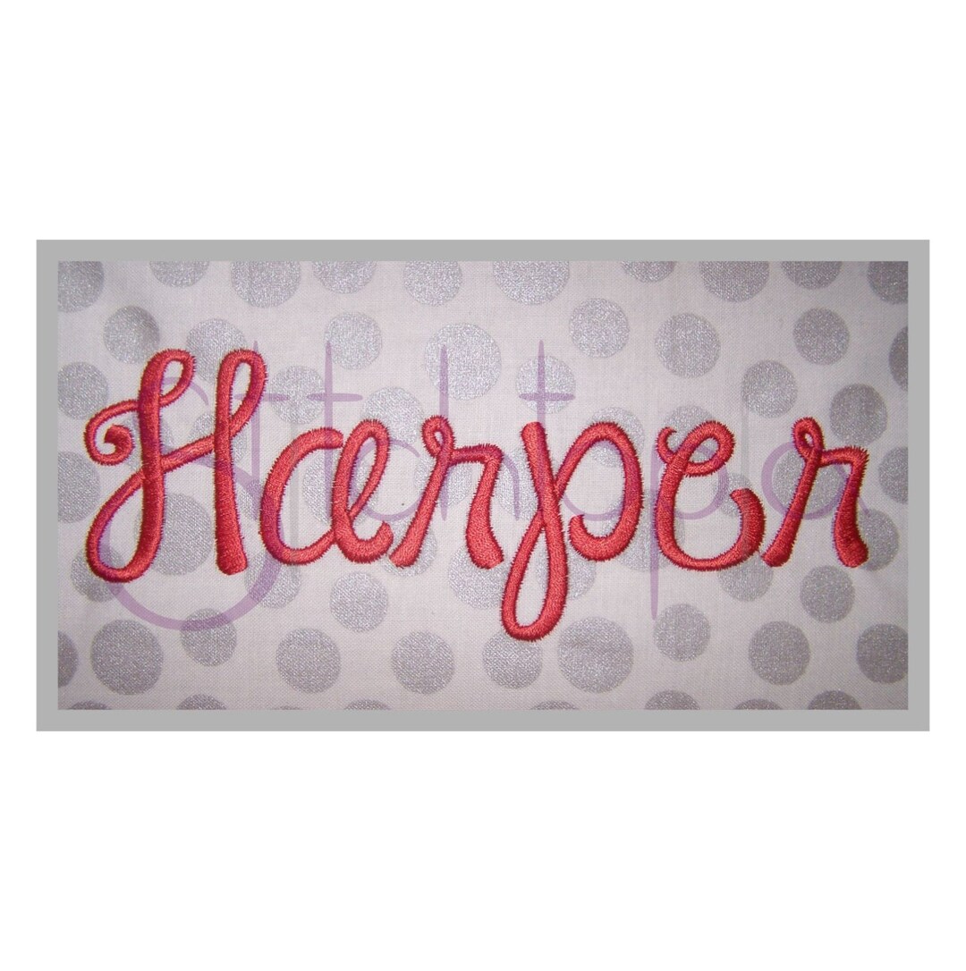 Harper Embroidery Font Set - 1" 2" 3" - Happy Day Embroidery Font ...