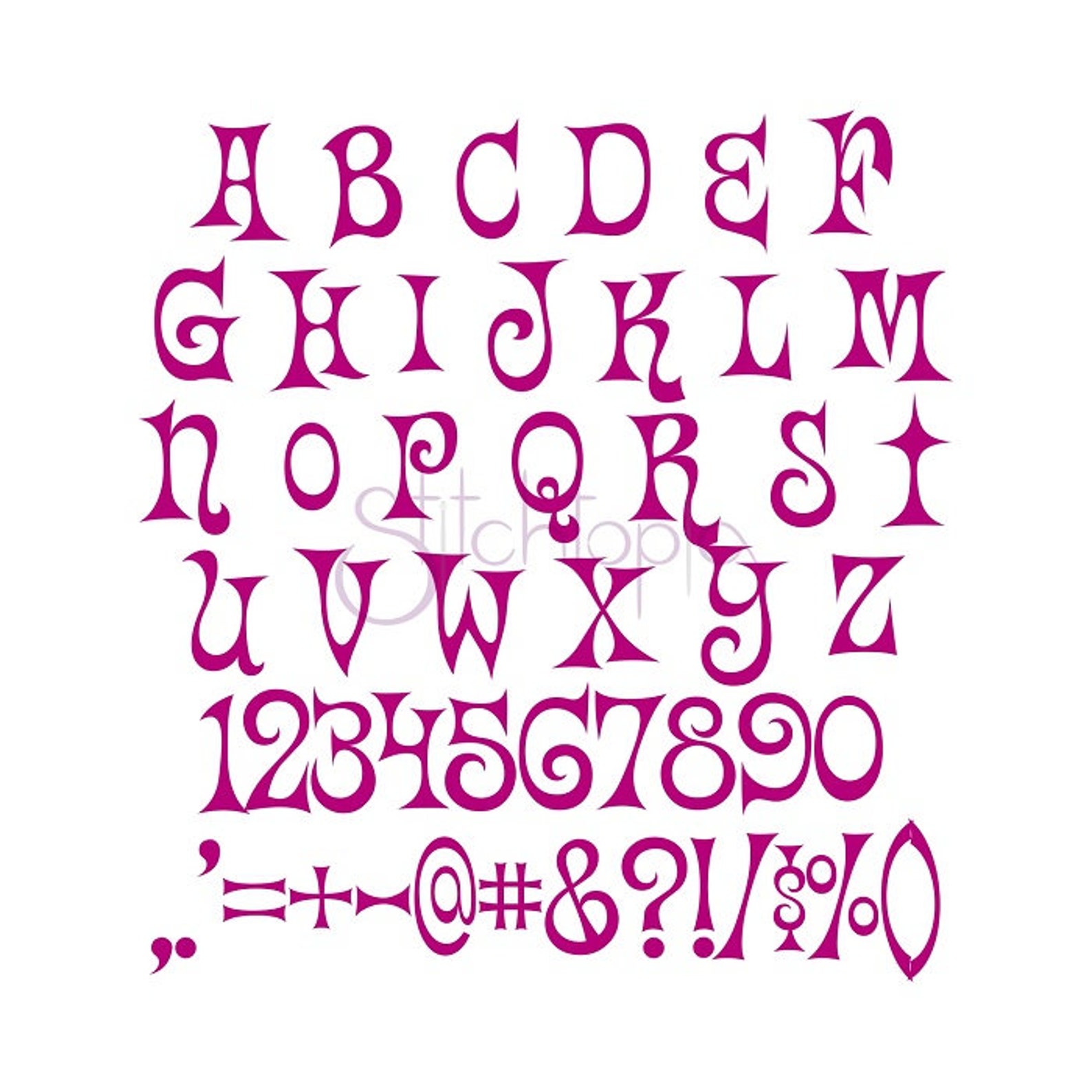 Fun House Embroidery Font .75 1 1.25 - Etsy