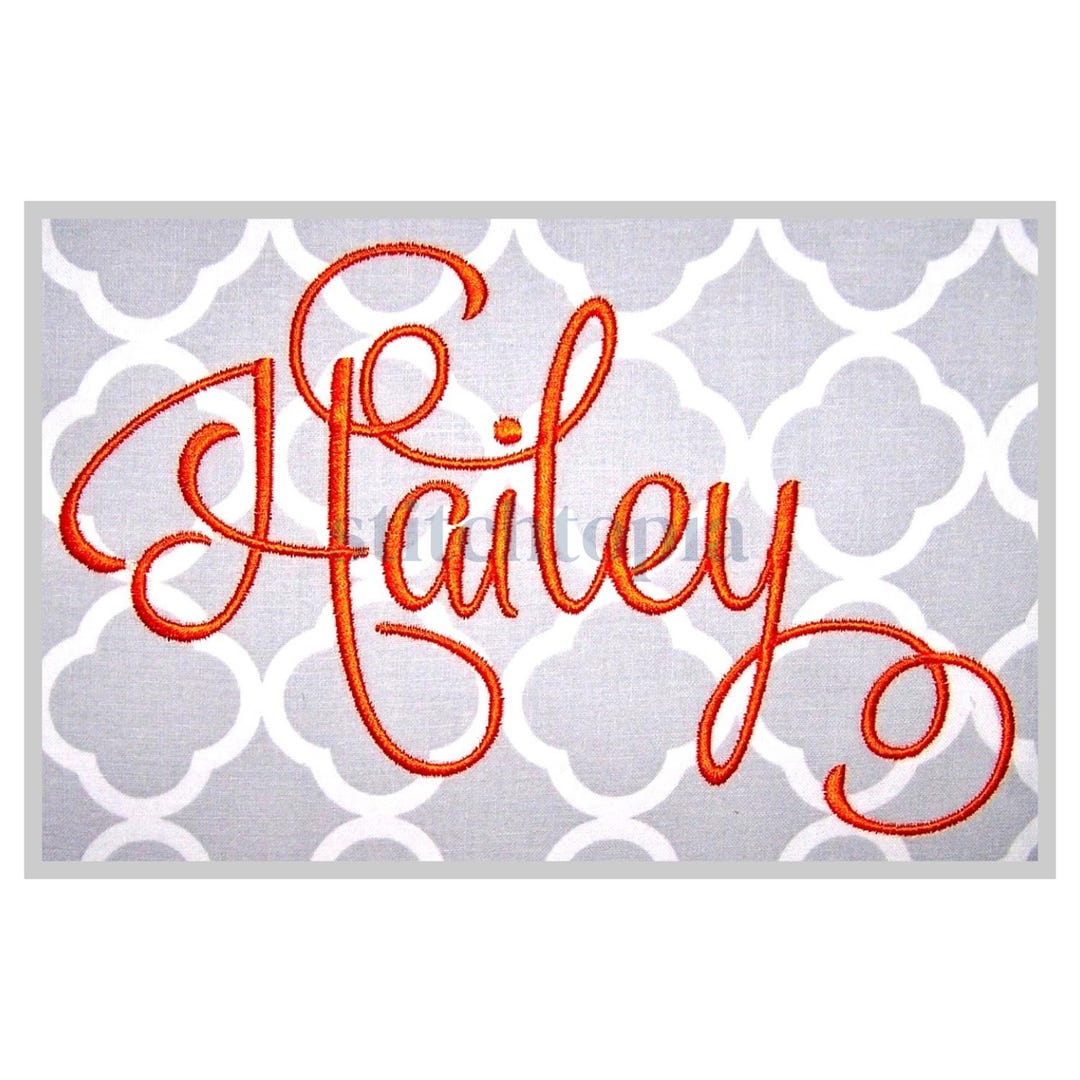 Hailey 2 Embroidery Font Set - .5" 1″ 2.5" 2″ 2.5" 3″ -11 Formats BX ...