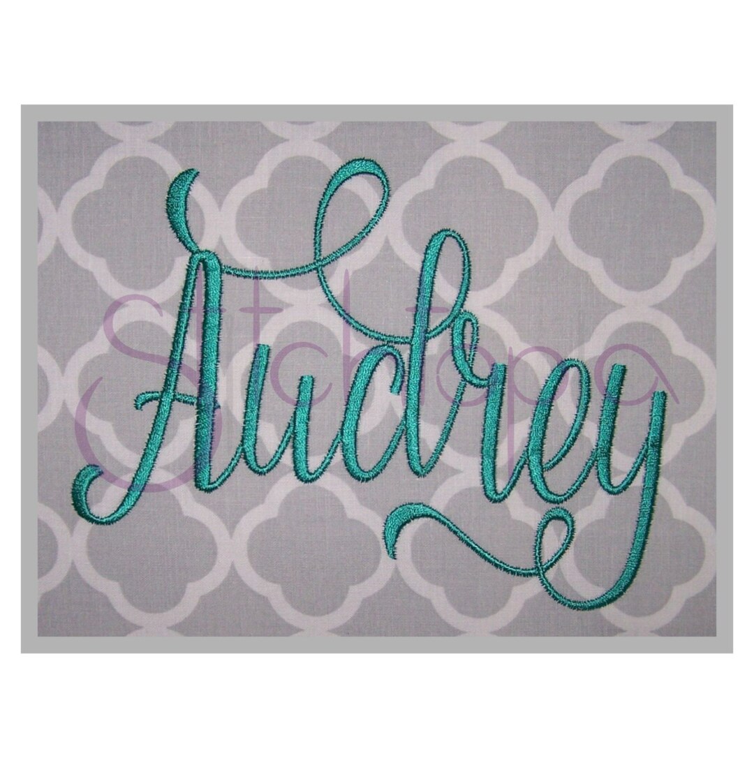 Audrey Embroidery Font – 1" 2" 3″ - 11 Formats Machine Embroidery Font ...