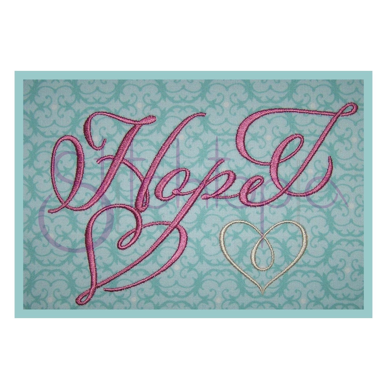 Hope Embroidery Font 1 4 5 6 11 Formats - Etsy