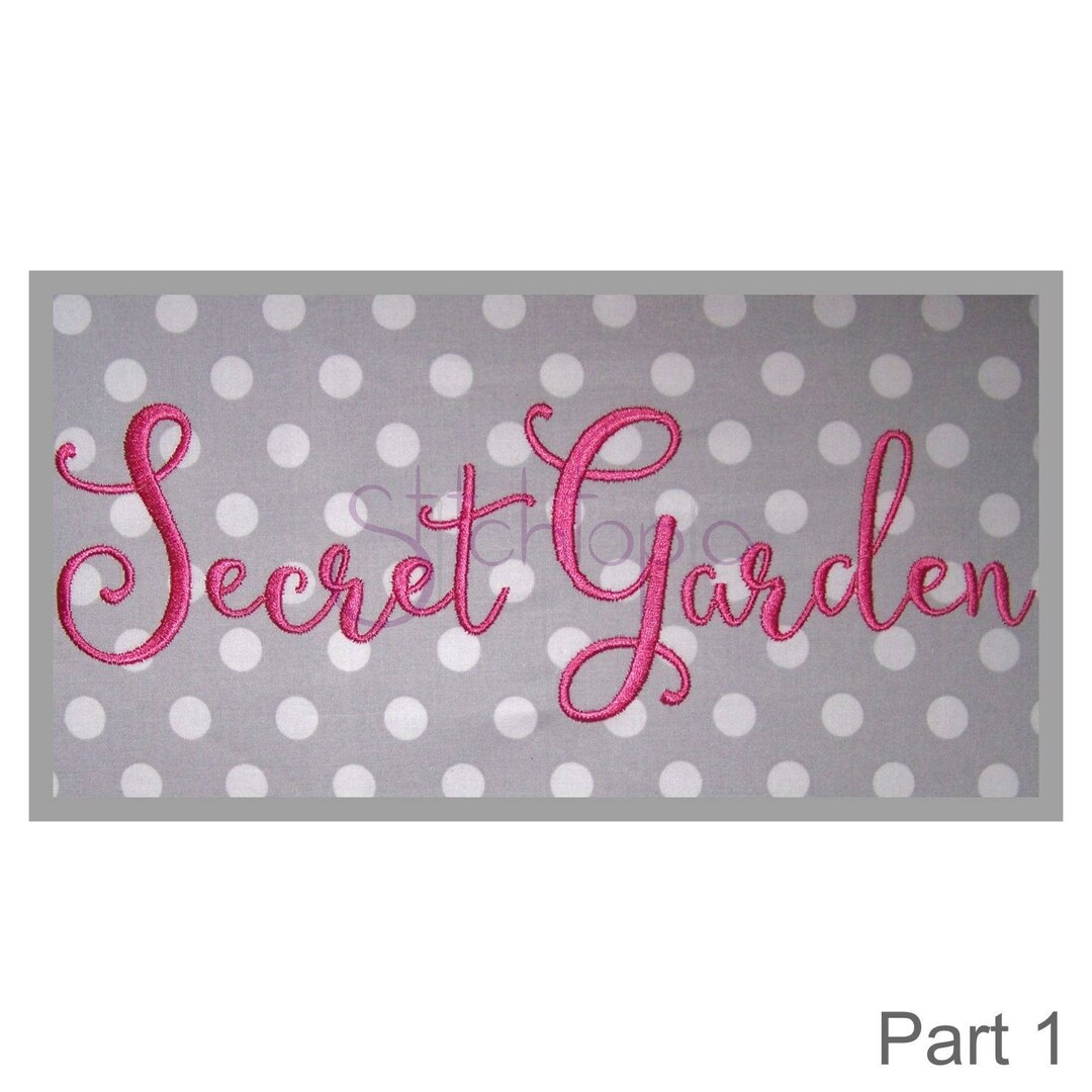 Secret Garden 1 Embroidery Font Set – 1″ 1.5″ 2″ 2.5″ 3″- Digital ...