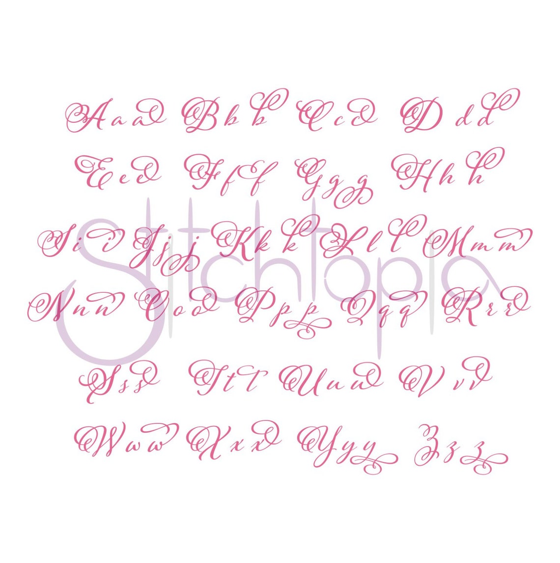 Hope 2 Monogram Set - 1", 2", 3" - Digital Machine Embroidery Font ...