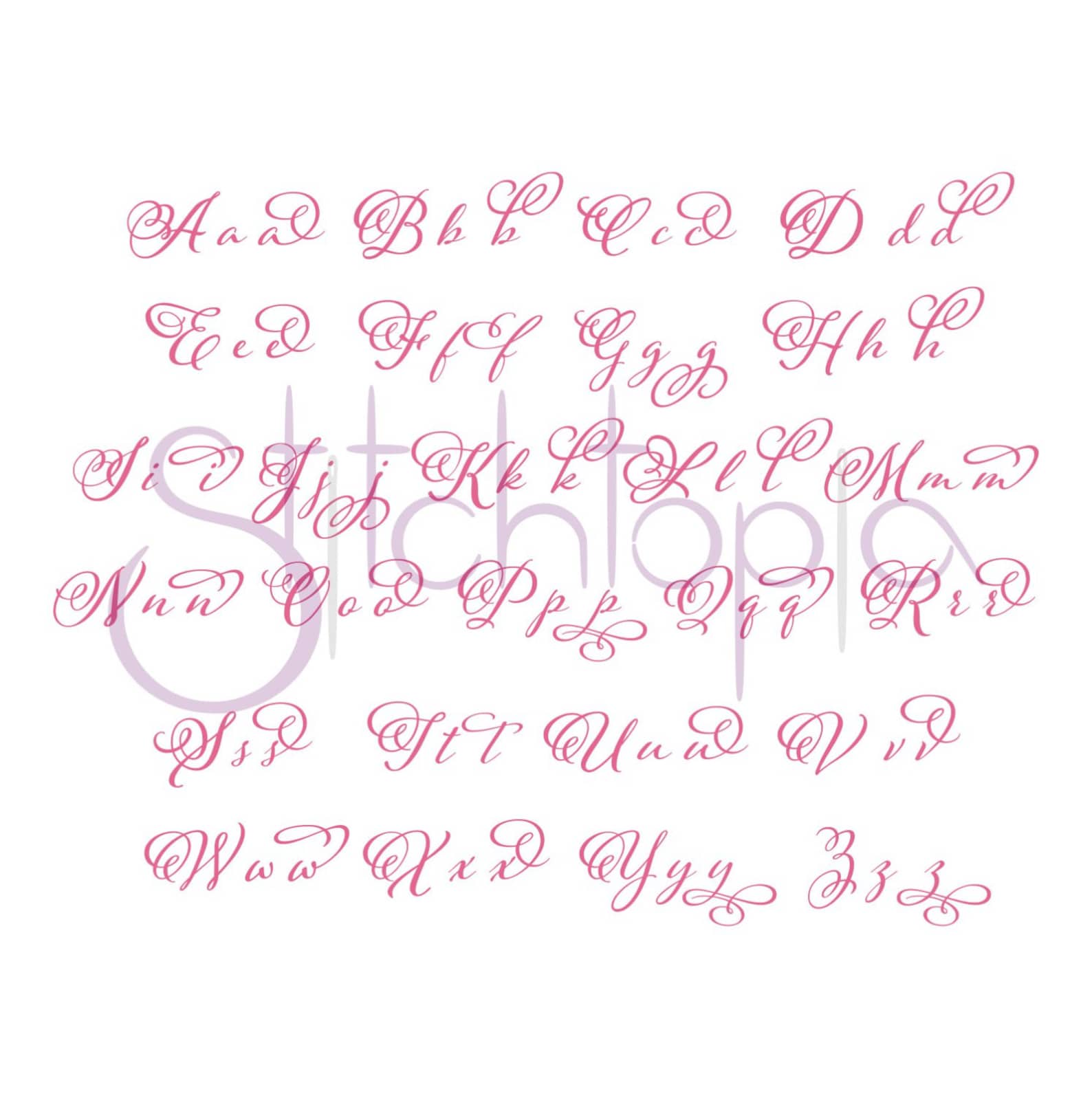 Hope 2 Monogram Set - 1", 2", 3" - Digital Machine Embroidery Font ...