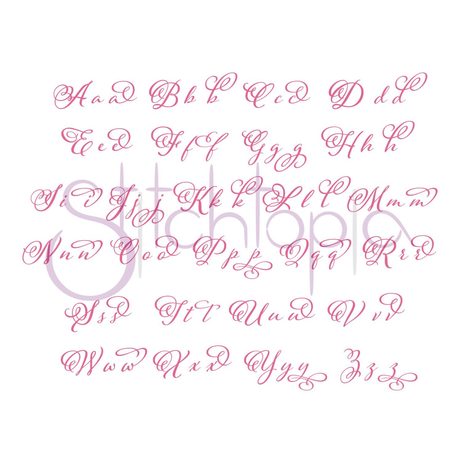 Hope 2 Monogram Set - 1", 2", 3" - Digital Machine Embroidery Font ...