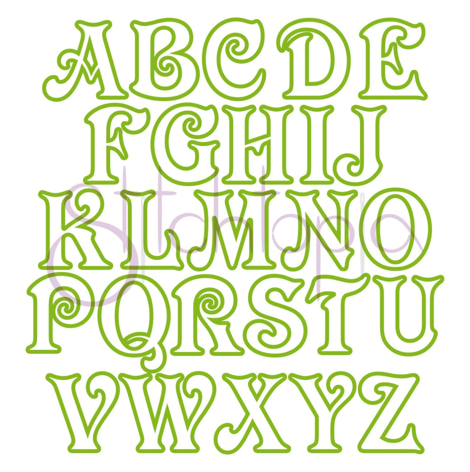 Blake Applique Monogram Set Uppercase Letters 2 3 4 Machine Embroidery ...