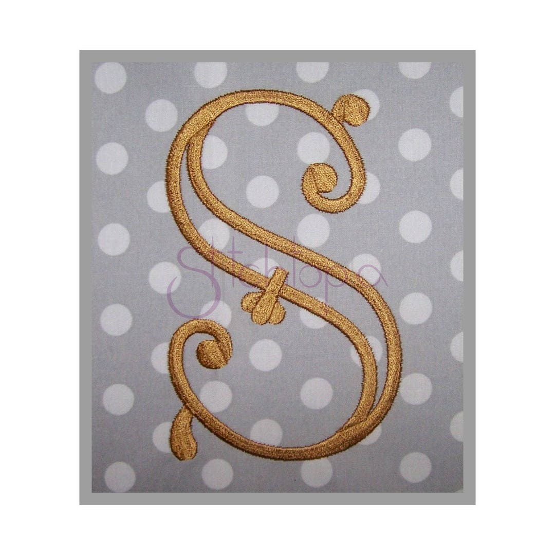 Victorian Monogram Font Set - 4" 4.5" 5" 6" 7" - Machine Embroidery ...