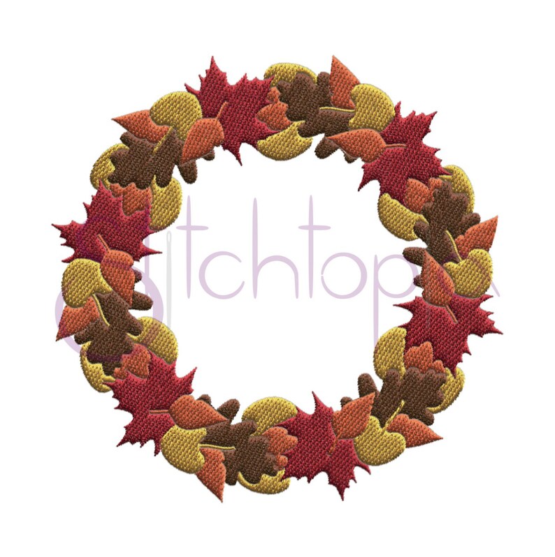 Fall Leaves Wreath Embroidery Frame 5 Sizes 10 Formats PES | Etsy