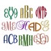 EMBROIDERY Monogram Font Bundle #2 - 10 Machine Embroidery Monogram ...