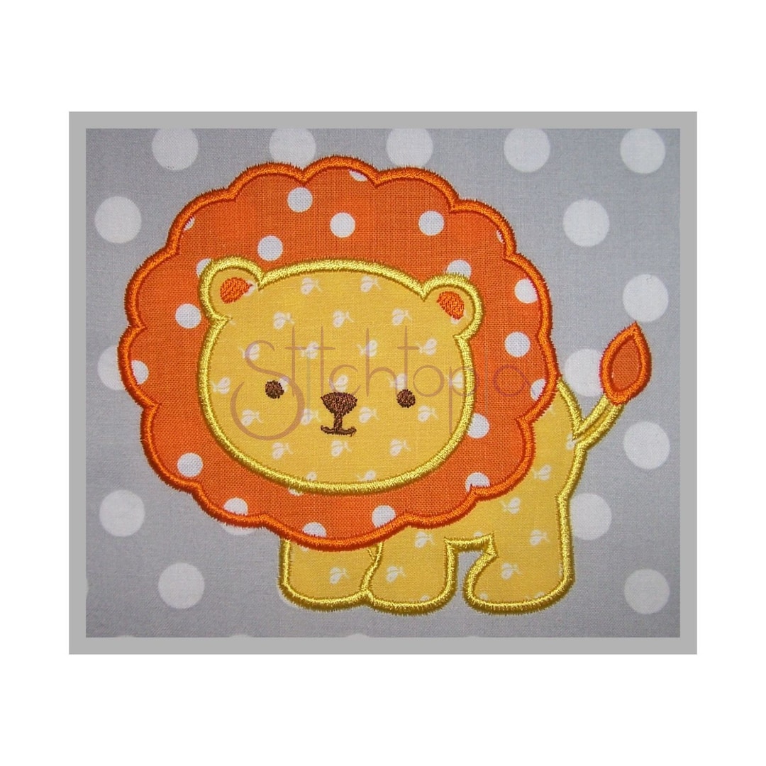 Lion Applique Design - 6 Sizes 10 Formats Baby Animals Machine Applique ...
