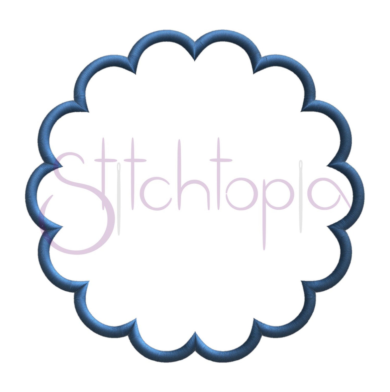 Scalloped Circle Applique Frame - 8 Sizes 10 Formats PES DST SHV ...