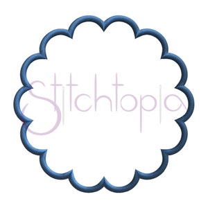 Scalloped Circle Applique Frame - 8 Sizes 10 Formats PES DST SHV ...
