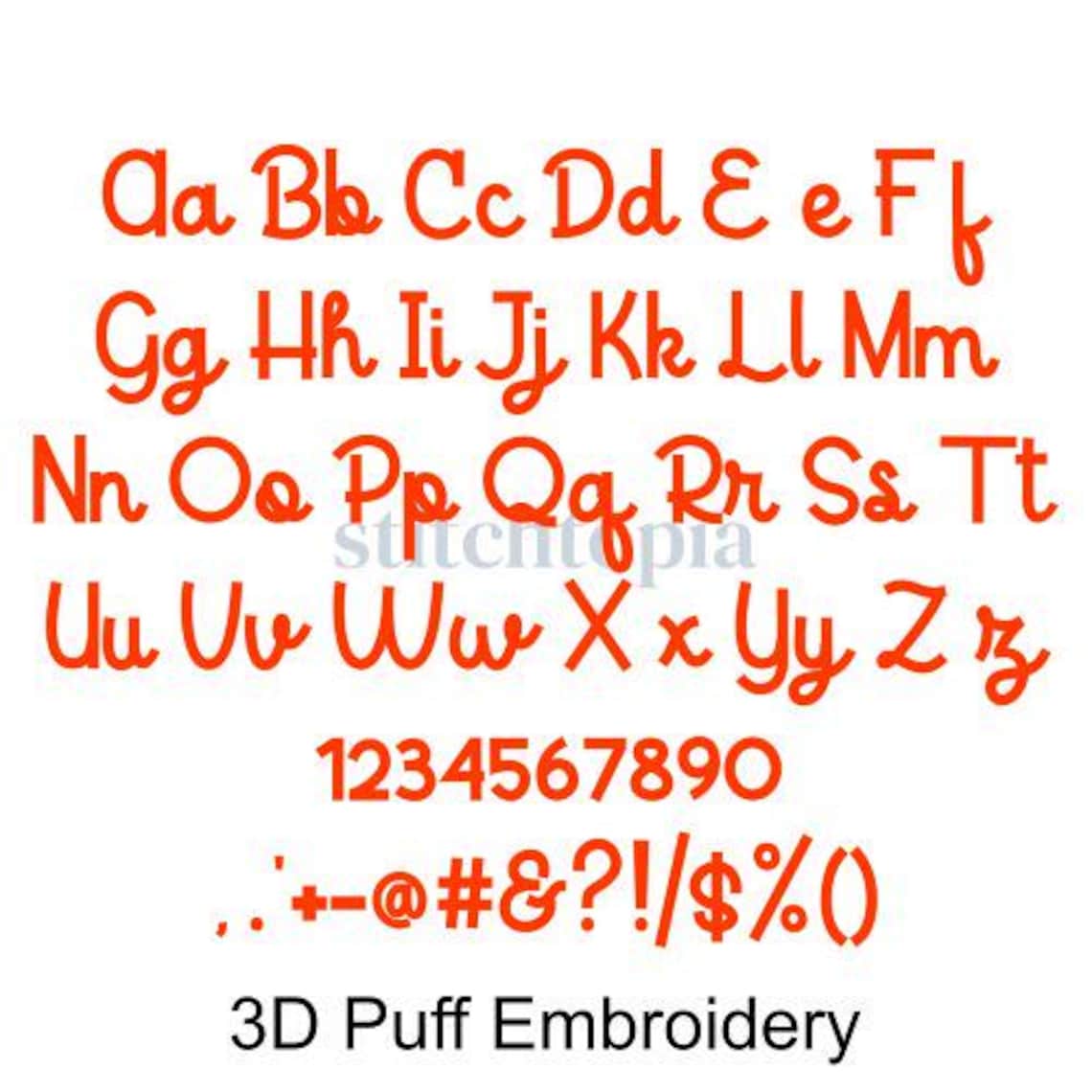 3D PUFF Script Embroidery Font Bundle #1 - 10 Embroidery Fonts ...