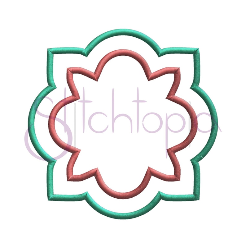 Quatrefoil Flower Applique Frame 2 Fabric 8 Sizes 10 - Etsy