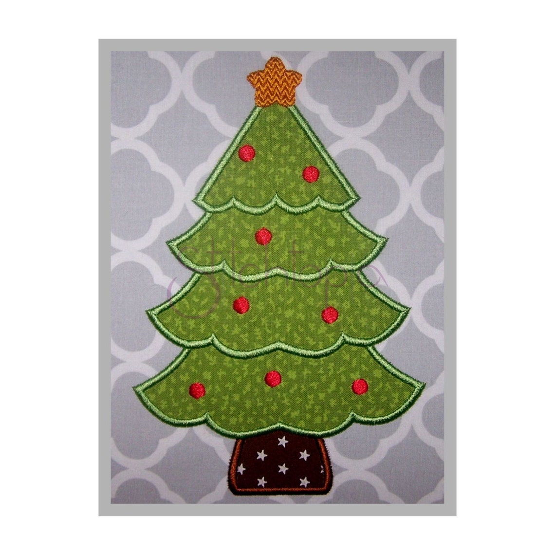 Christmas Tree Applique Design - Christmas Embroidery Design Digital ...
