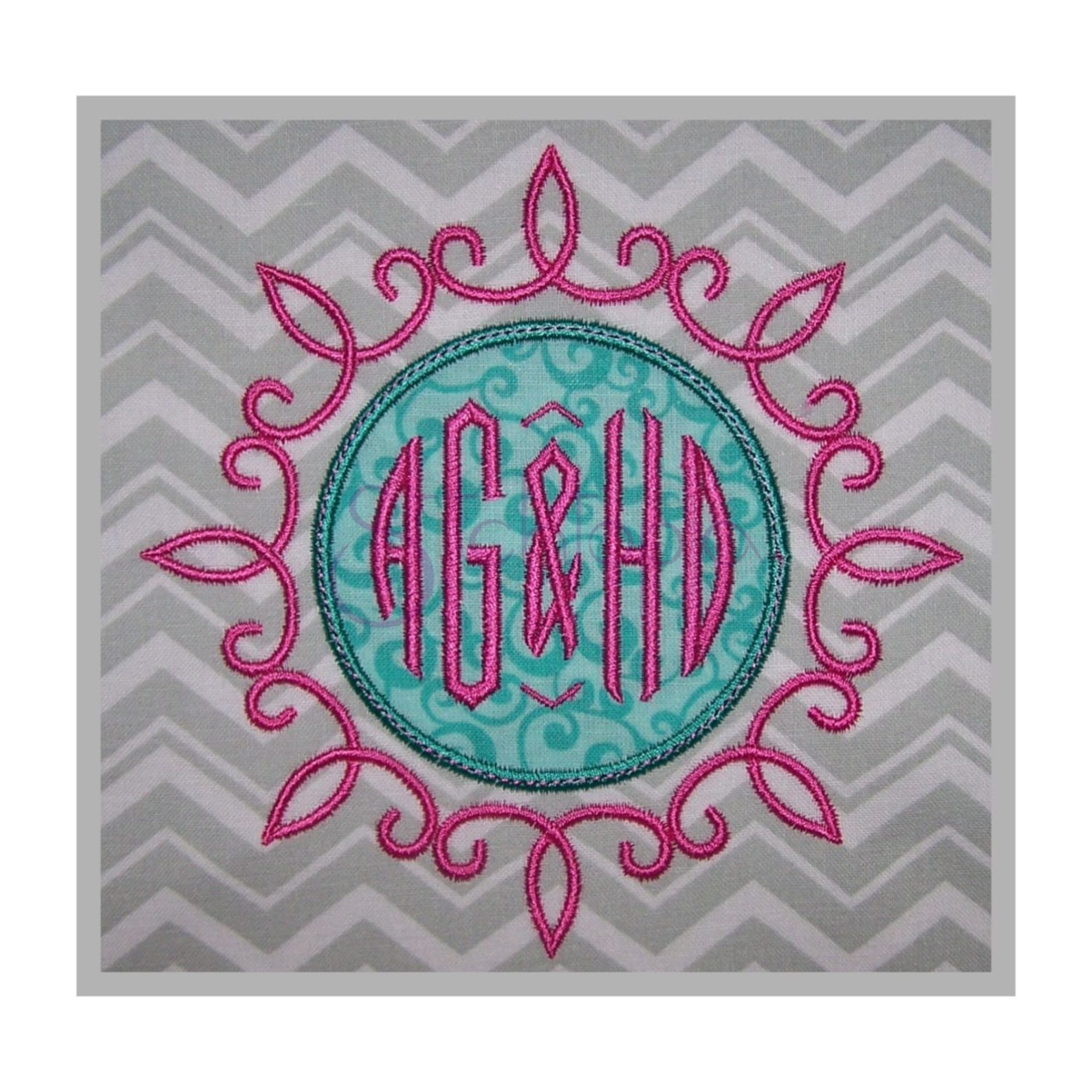 Curly Circle Applique Frame 6 Sizes 10 Formats PES DST - Etsy