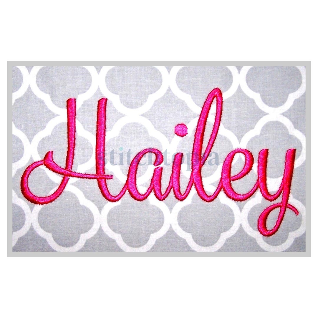 Hailey Embroidery Font #1 - .5" 1″ 1.5" 2″ 2.5" 3″ - 11 Formats BX ...