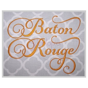 Baton Rouge 2 Embroidery Font .751 1.251.52formats Bx Dst Exp Hus Jef ...