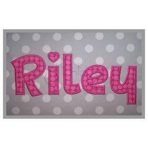 Riley Applique Font 2" 3" 4" - Formats Bx Dst Exp Hus Jef Pes Sew Shv ...
