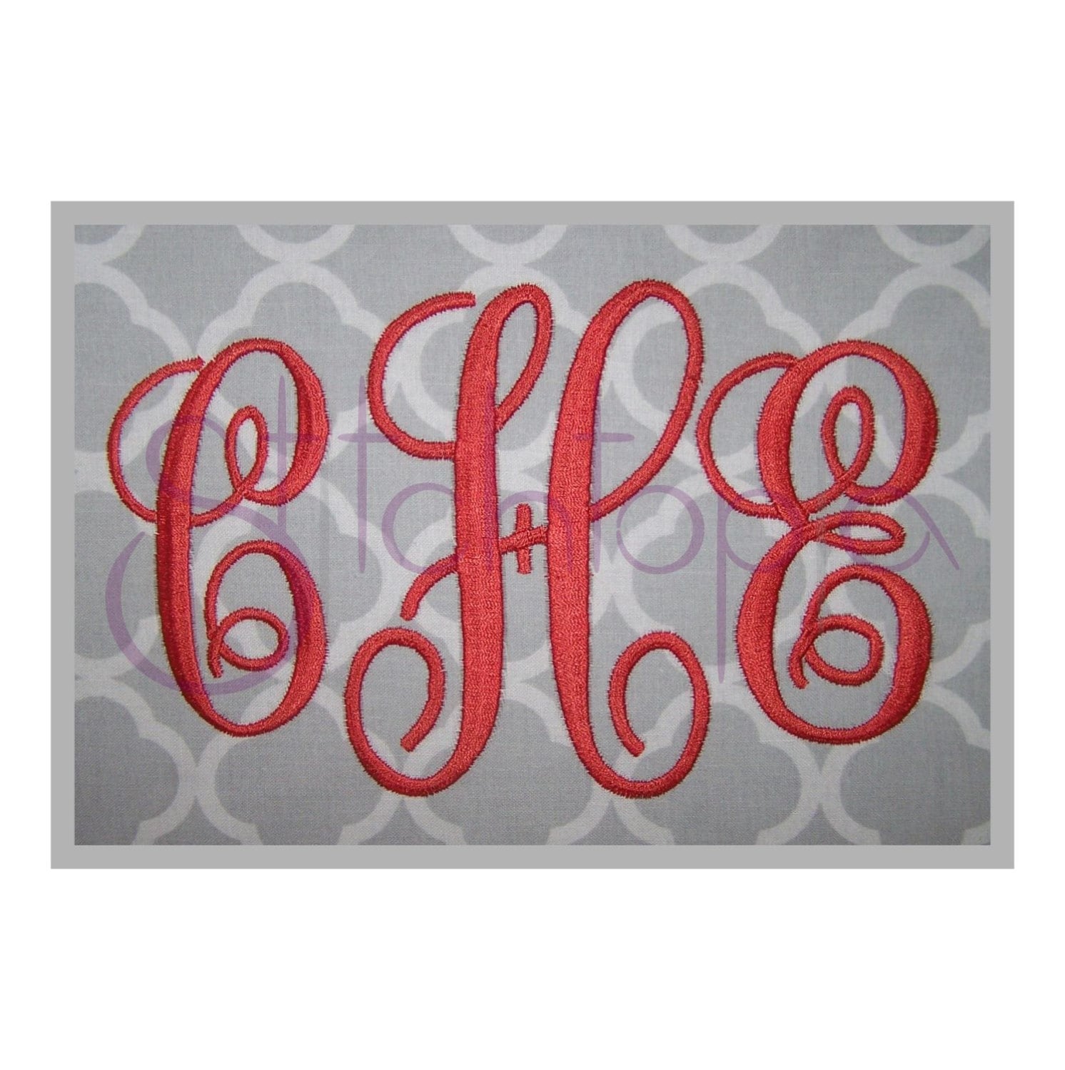 3 Letter Monogram Embroidery - Etsy
