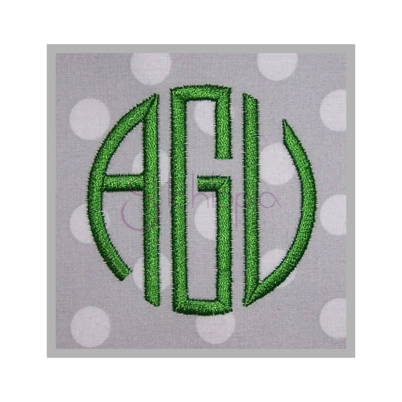 Circle Round Monogram Embroidery Font Thin .5″ .75″ 1″ 1.5″ 2″ 2.5 ...