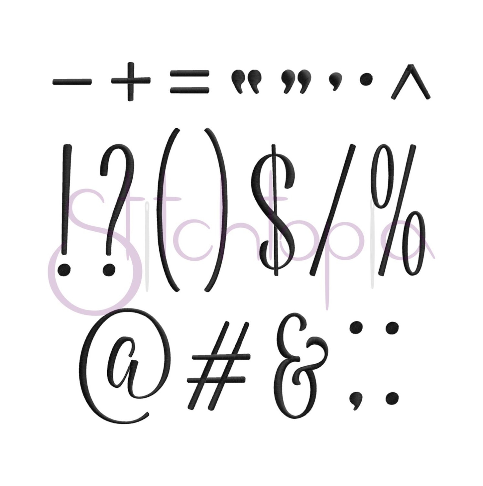 Punctuation Set #2 - 1″ 2″ 3″ Machine Embroidery Punctuation Designs ...