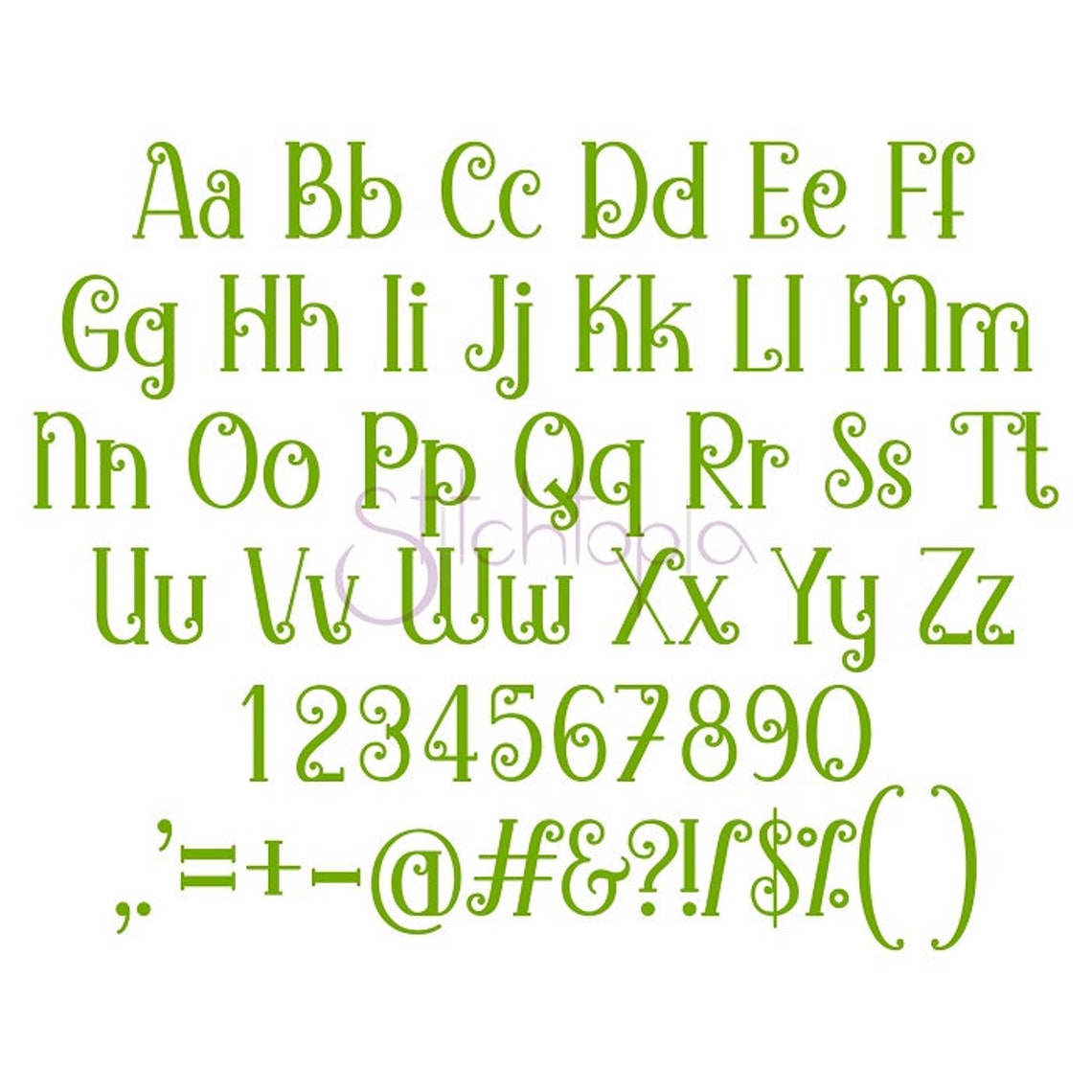 Bubble & Squeak Embroidery Font .75" 1" 1.25" 1.5" 2" Formats: Bx Dst ...