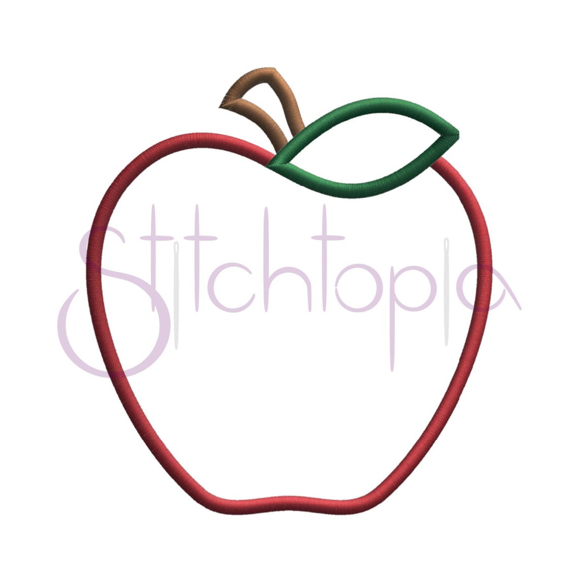Apple Applique Design - 7 Sizes - 10 Formats PES DST - Digital Machine ...